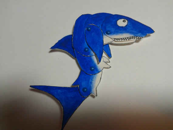 Paper Shark Doll Articulated Doll Paper Ocean Creature on Luulla
